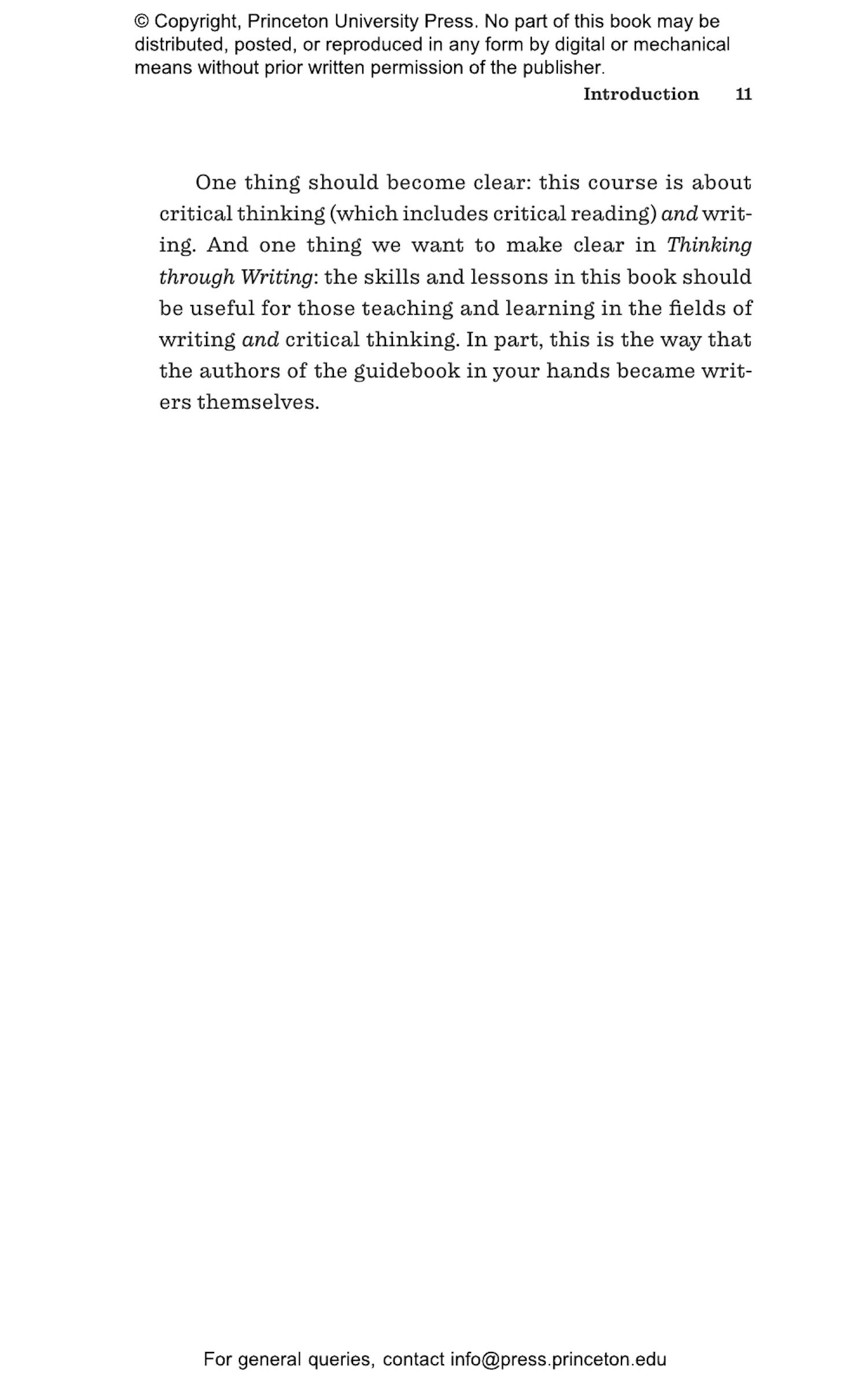 Thinking through Writing | Princeton University Press