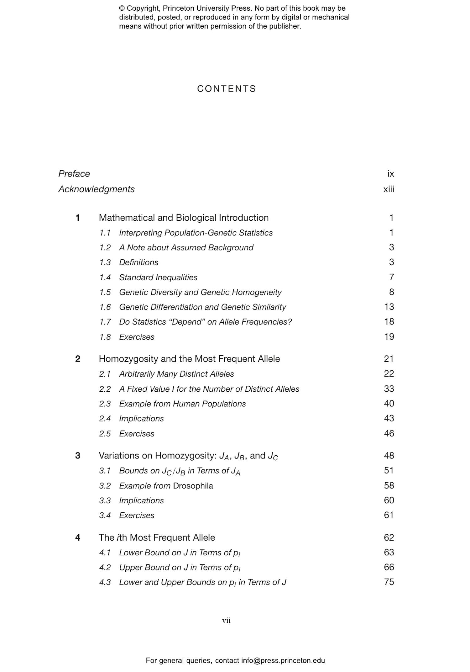 Mathematical Properties of Population-Genetic Statistics | Princeton ...
