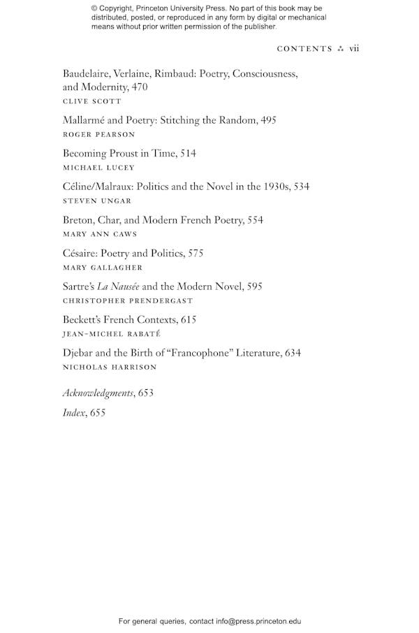 A History of Modern French Literature | Princeton University Press