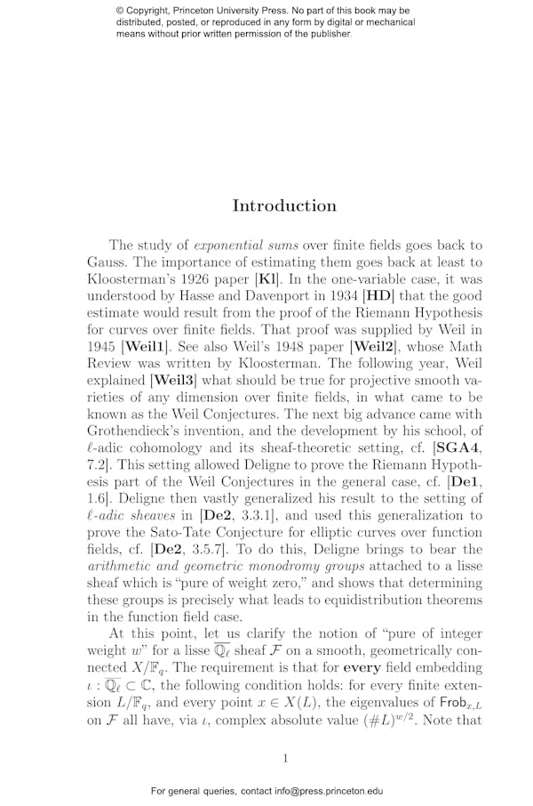 Exponential Sums Hypergeometric Sheaves And Monodromy Groups Princeton University Press