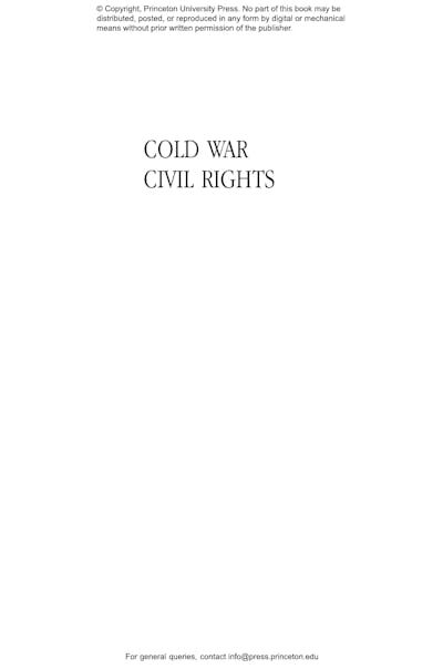 Cold War Civil Rights | Princeton University Press