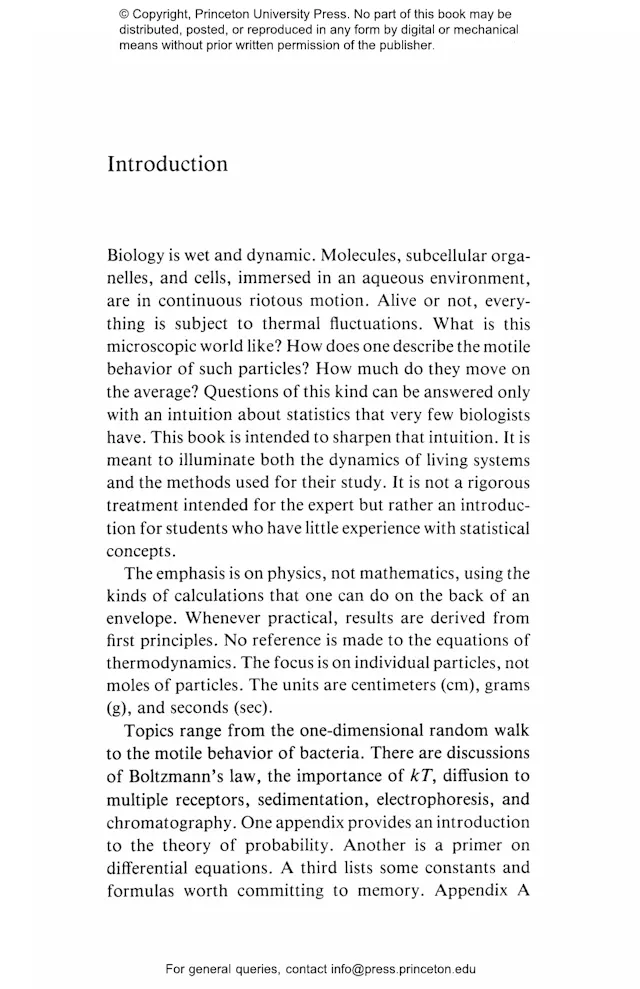 Random Walks in Biology | Princeton University Press