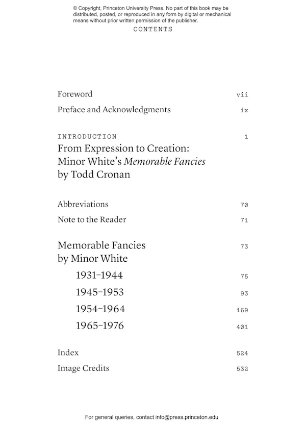 Minor White, Memorable Fancies | Princeton University Press