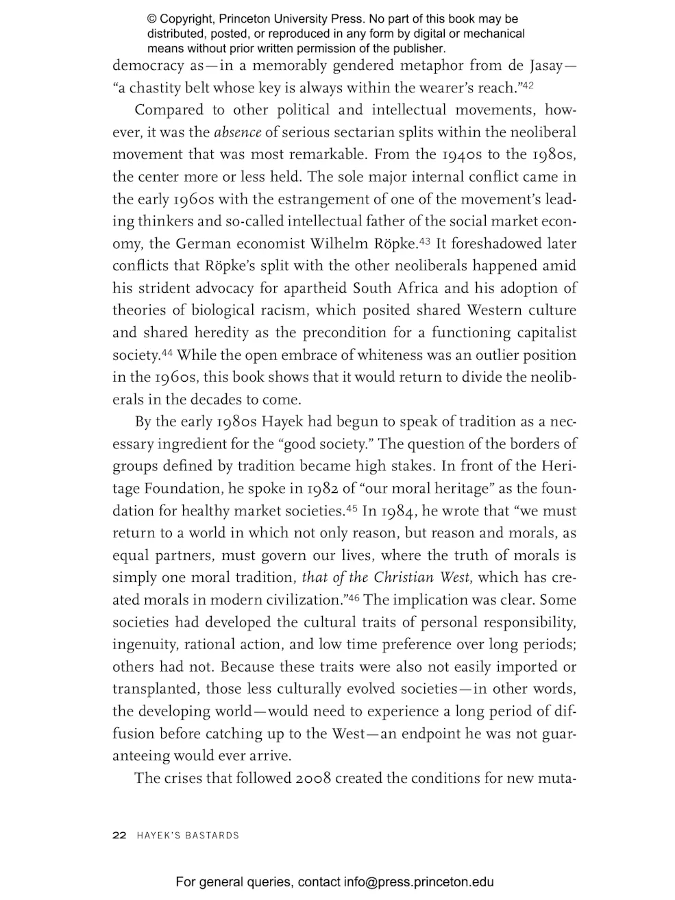 Hayek's Bastards | Princeton University Press